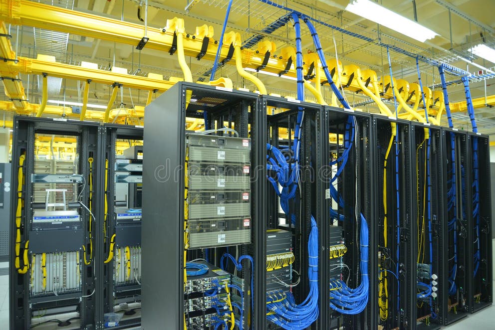 Data Center Rack and Stacks Stock Image - Image of modern, optical ...