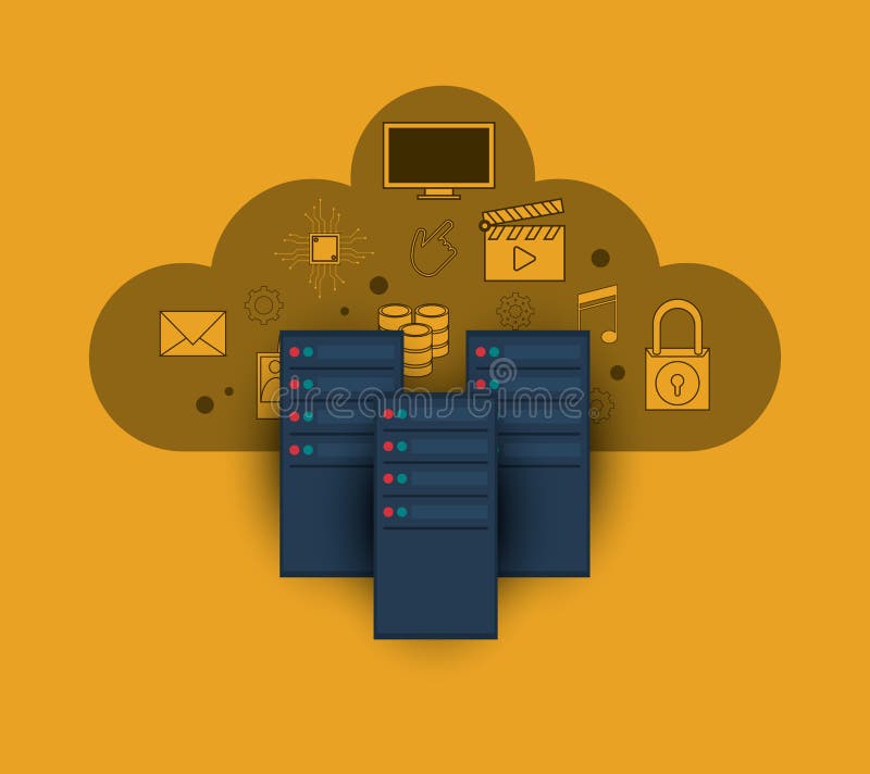 Data Center Related Icons Image Stock Vector - Illustration of ...