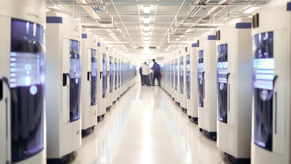 A Room Full of Modern Computer Machines for Storing and Managing ...