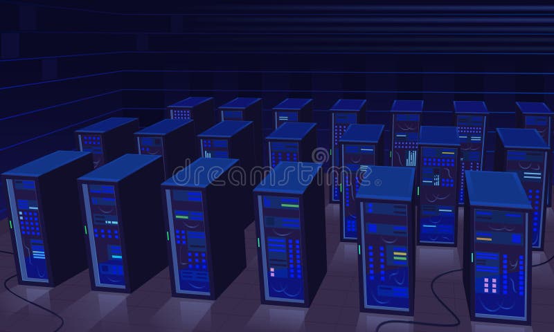 Data Center, a Room with Server Equipment for Processing and Storing ...