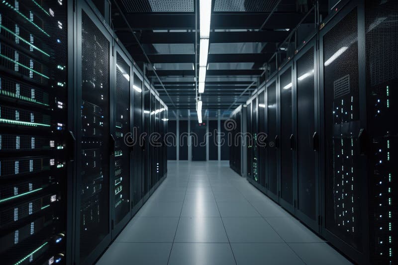 Blinking LED Lights in Server Rack Stock Illustration - Illustration of ...