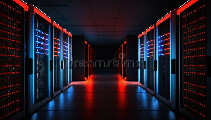 Data Center with Rows of Servers. Big Data Storage Room with Many ... Data Center with Rows of Servers. Big Data Storage Room with Many ...