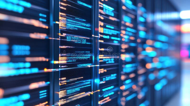 Data Center Rows Visualizing Server Technology and Information ...