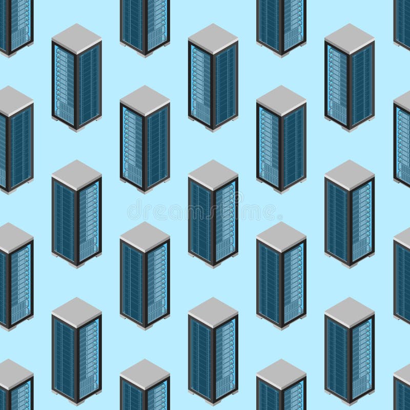 Server Hardware Banner Card Circle Isometric View. Vector Stock Vector ...