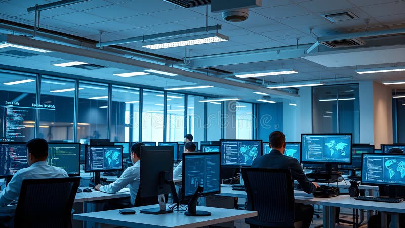 Data Center Security Operations Stock Illustration - Illustration of ...