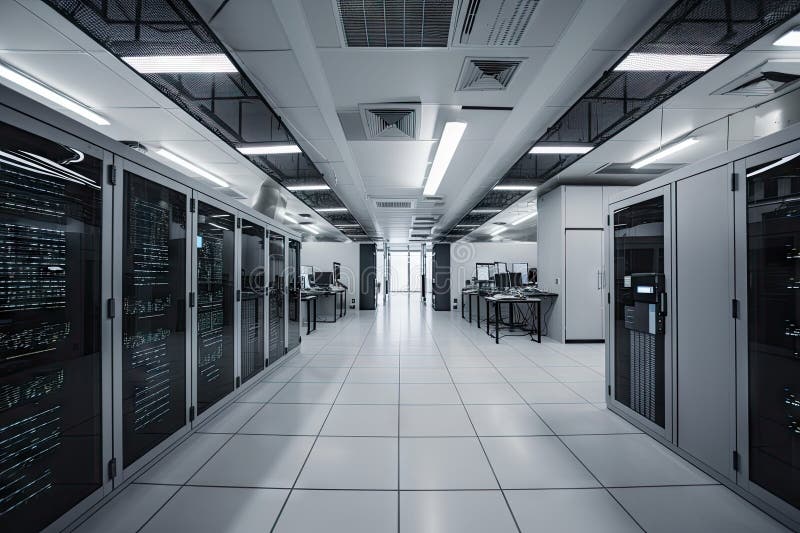 Data Center with Security System, Including Guards and Alarms Stock ...