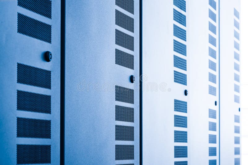 Data Center with Server Cabinets Stock Photo - Image of internet ...