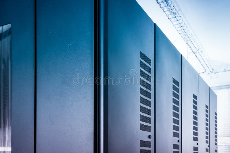 Data Center with Server Cabinets Stock Photo - Image of hosting ...