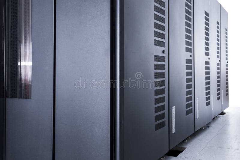Data Center with Server Cabinets Stock Image - Image of industry ...