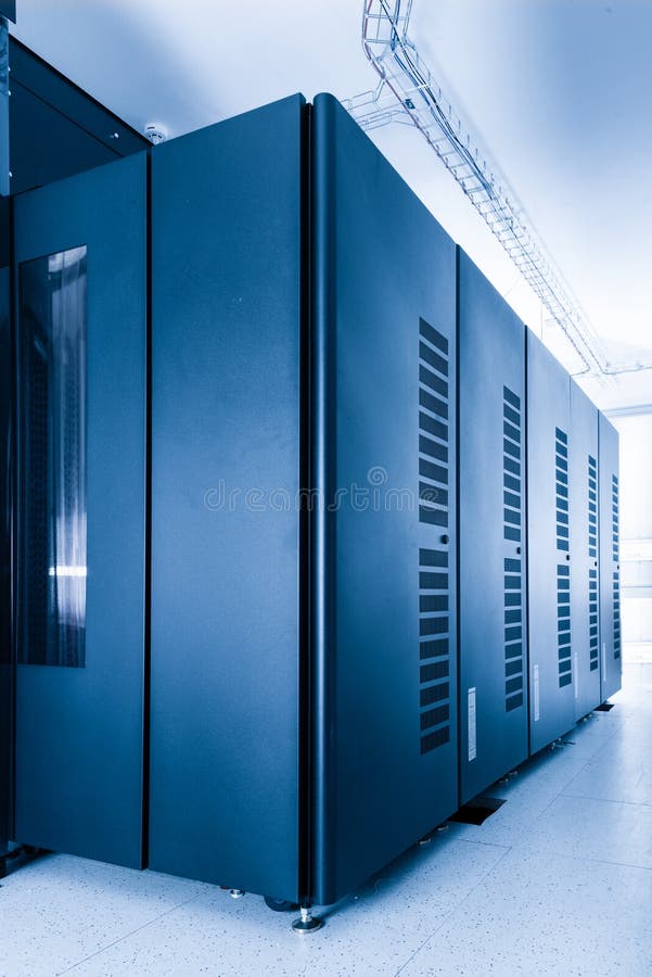 Data Center with Server Cabinets Stock Image - Image of internet ...