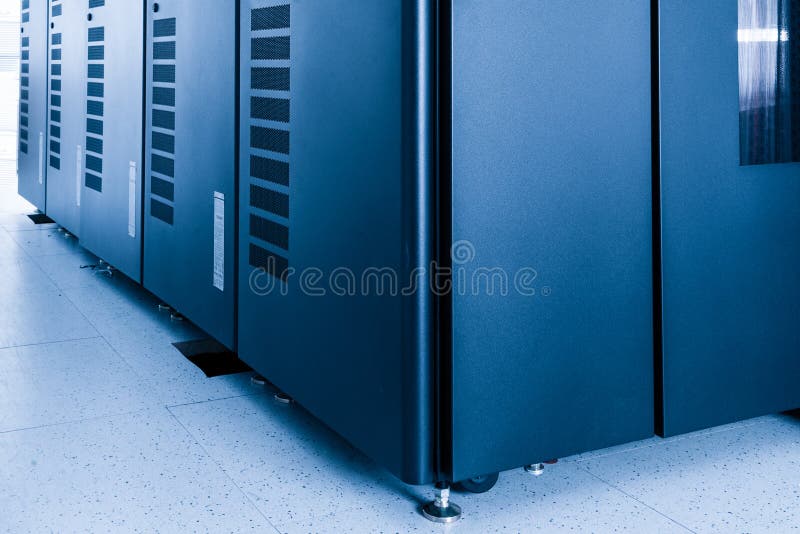 Data Center with Server Cabinets Stock Photo - Image of connection ...
