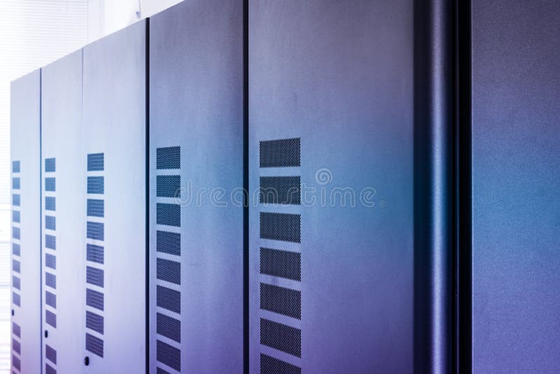 Data Center with Server Cabinets Stock Image - Image of mainframe ...