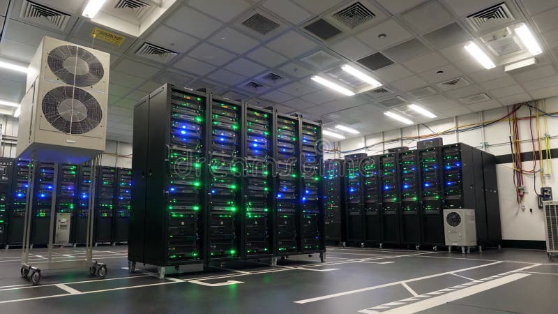 Computer Room Server Equipment Display, Generative AI Stock Video ...