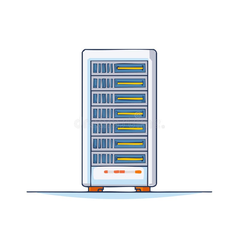 Data Center Server Rack Cabinet Technology System Illustration Stock ...