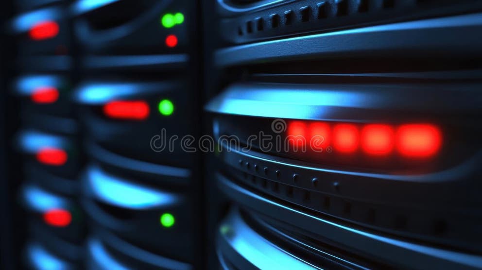 Data Center Server Rack Lights Stock Image - Image of hardware, devices ...