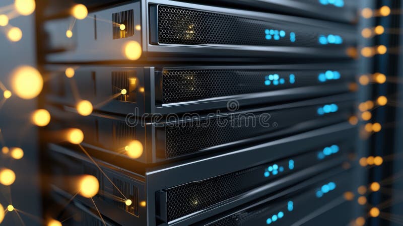 Data Center Server Rack, Network, Technology Stock Illustration ...