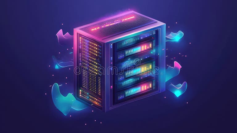 Data Center Server Rack Processing Network Information Stock Photo ...