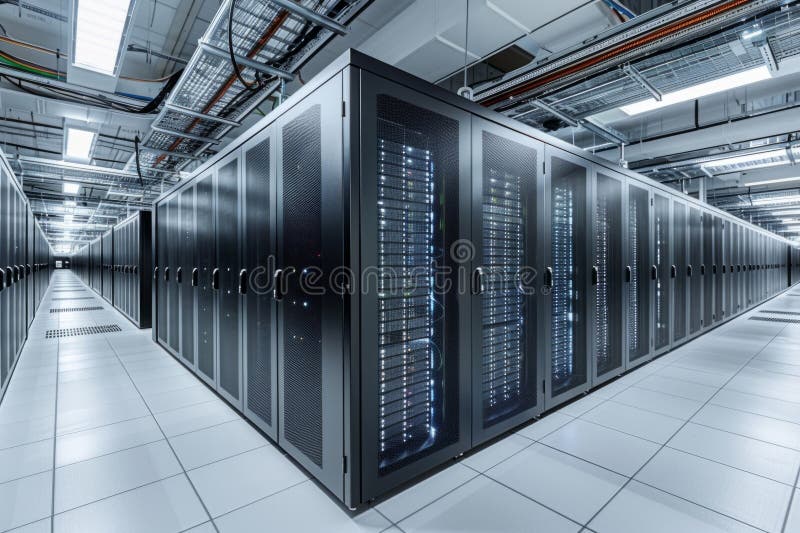 Data Center with Server Racks Stock Photo - Image of center, room ...