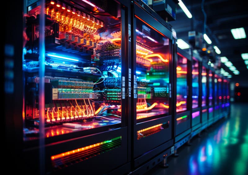 Data Center Server Racks IoT Data Flow Visualization - Internet Traffic ...