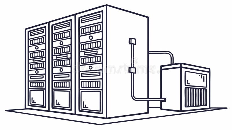 Data Center Server Racks, Robust it Infrastructure and Network Power. Vector Design Generative ...