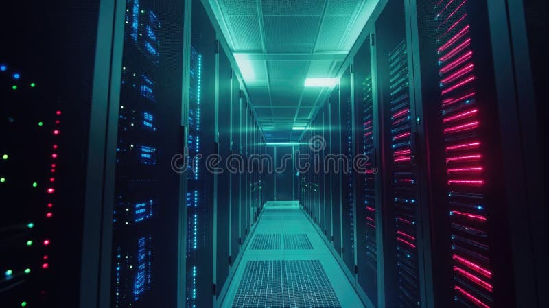 Data Center Server Racks stock image. Image of setup - 377544835