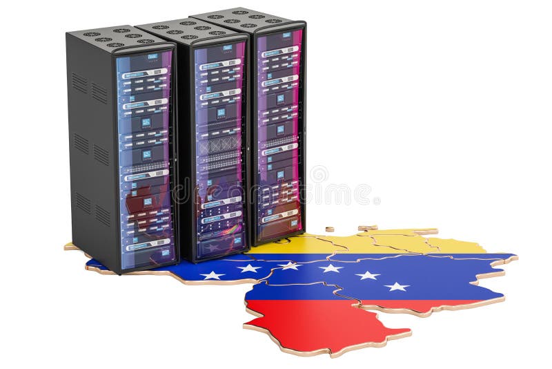 Data Center Server Racks in Venezuela Concept, 3D Rendering Stock ...