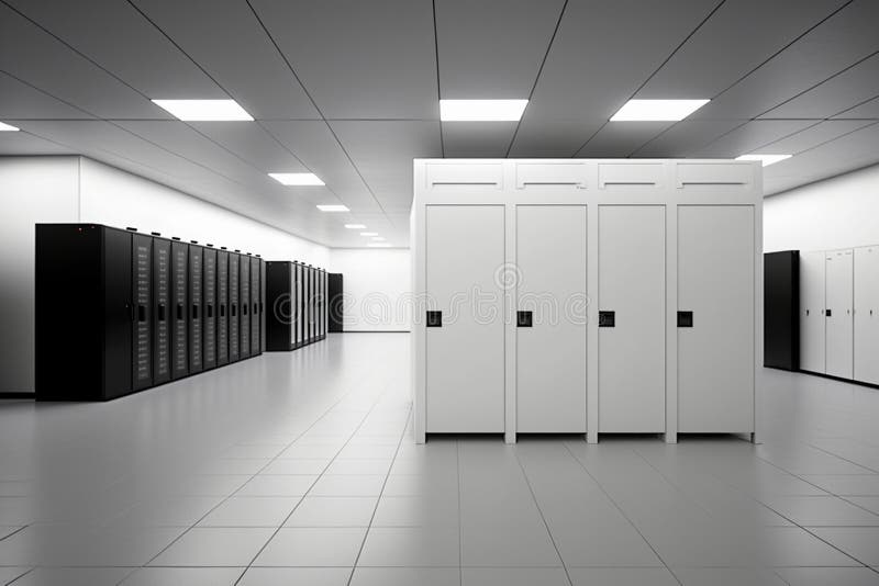 Data Center in a Server Room Created with Generative AI Technology ...