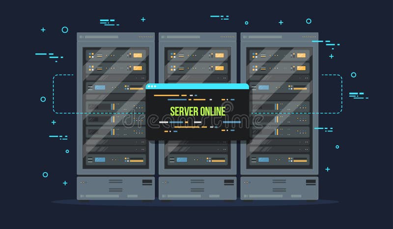 Data Center and Server Room. Data Storage and Exchange Service Flat ...