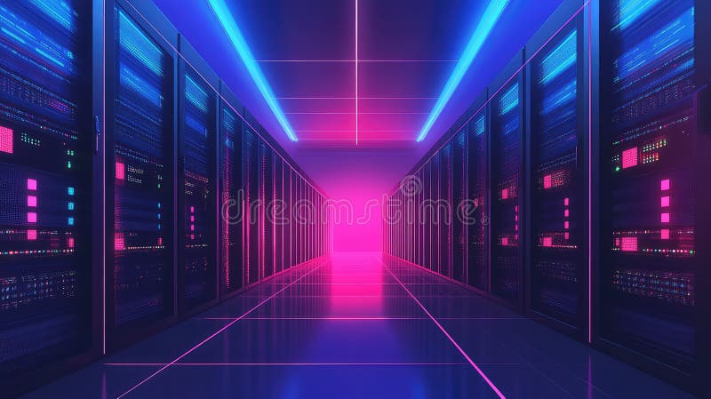 Vibrant Pink Blue Illuminated Server Rack Data Center Stock Photos - Free & Royalty-Free Stock ...