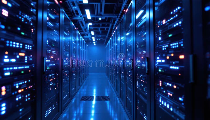 Data Center Server Room stock photo. Image of rack, analytics - 360184928
