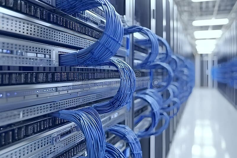Data Center Server Room Network Cables Infrastructure Stock ...