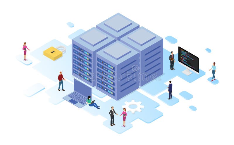 Data Center or Server Room Processing Data Operation with Security ...