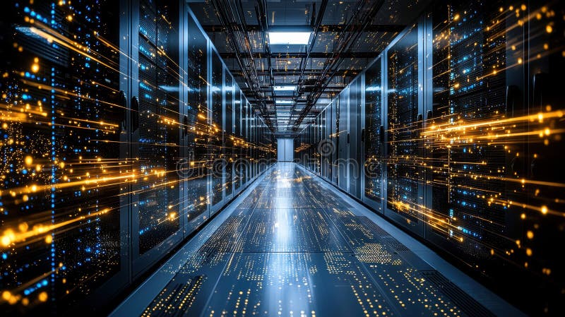 Data Center Server Room - Technology and Data Transfer Stock ...