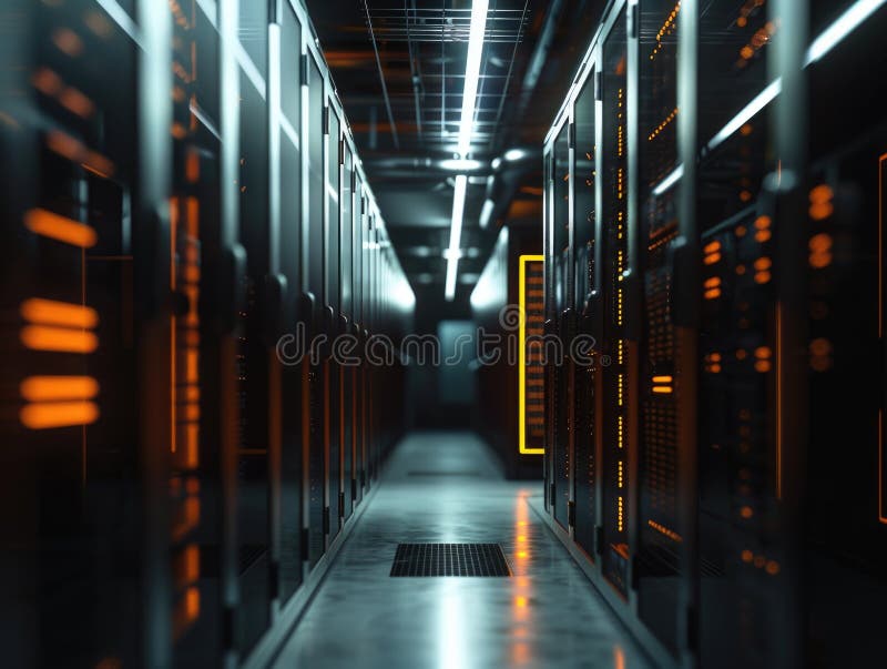 Data Center Server Row stock photo. Image of configuration - 375853354