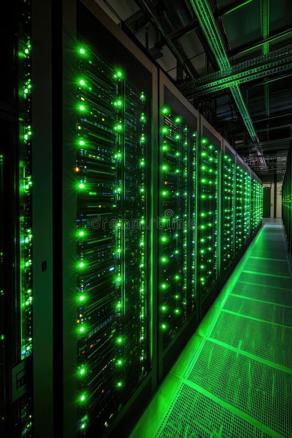 Data Center Server Rows stock photo. Image of network - 376704878