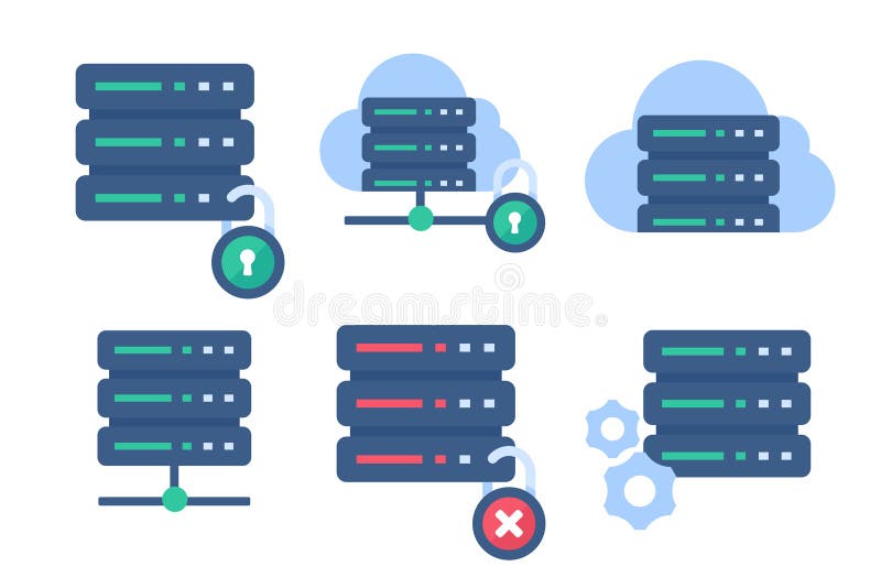 Data Center Servers. Connecting To Big Data on the Cloud Stock Vector - Illustration of tech ...