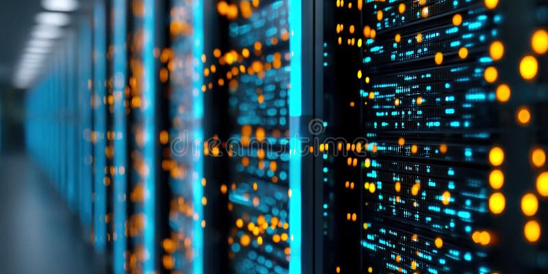 Data Center with Servers and Digital Connections. Generative Ai Stock ...