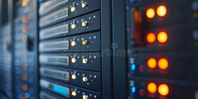 Data Center, Red Signals As a Sign of a Problem Created with Generative ...