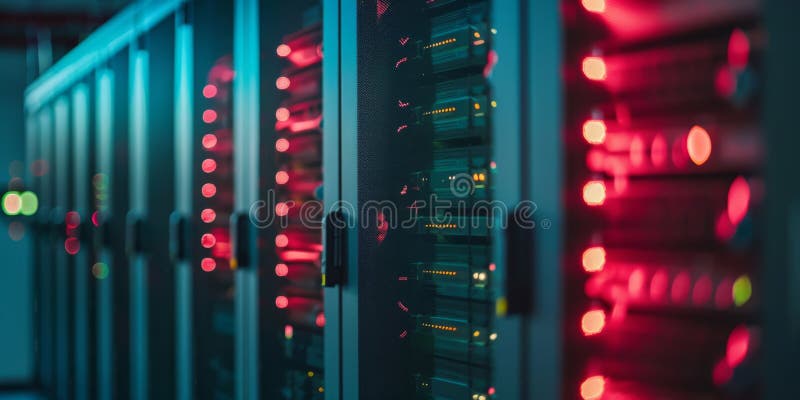Data Center, Red Signals As a Sign of a Problem Created with Generative ...