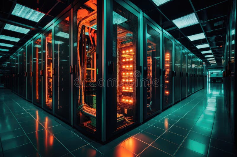 Data Center with Servers with Powerful Hardware Stock Photo - Image of ...