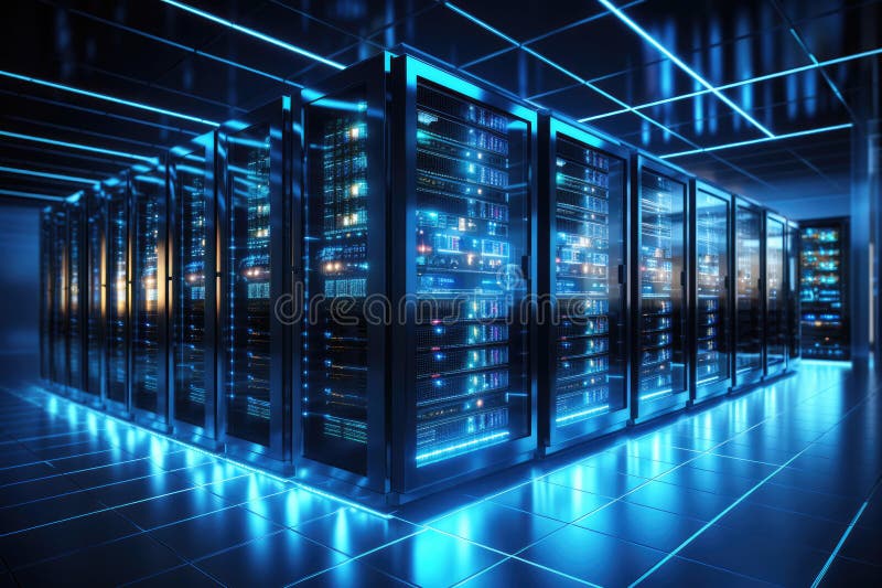 Data Center with Servers with Powerful Hardware Stock Photo - Image of ...