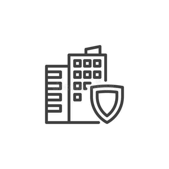 Data Center Shield Line Icon Stock Illustration - Illustration of icon ...