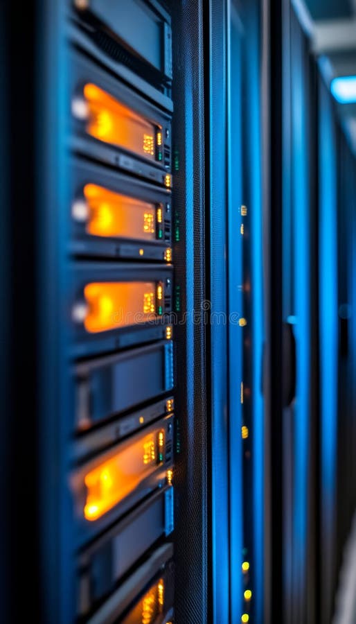 Data Center Storage in Blue and Orange Cybersecurity and Cloud ...