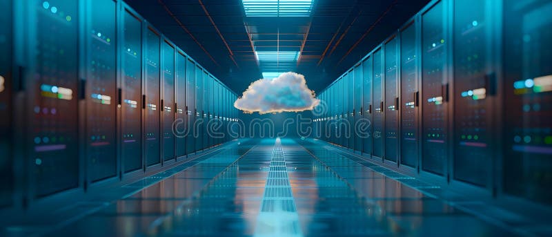 Data Center Symphony: Harmonizing Cloud Tech & Storage. Concept Cloud ...