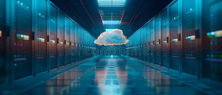 Data Center Symphony: Harmonizing Cloud Tech & Storage. Concept Cloud ...