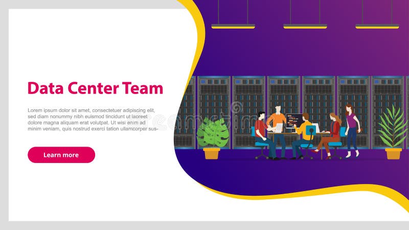 Data Center Team Concept for Website Template Landing Page - Vector ...