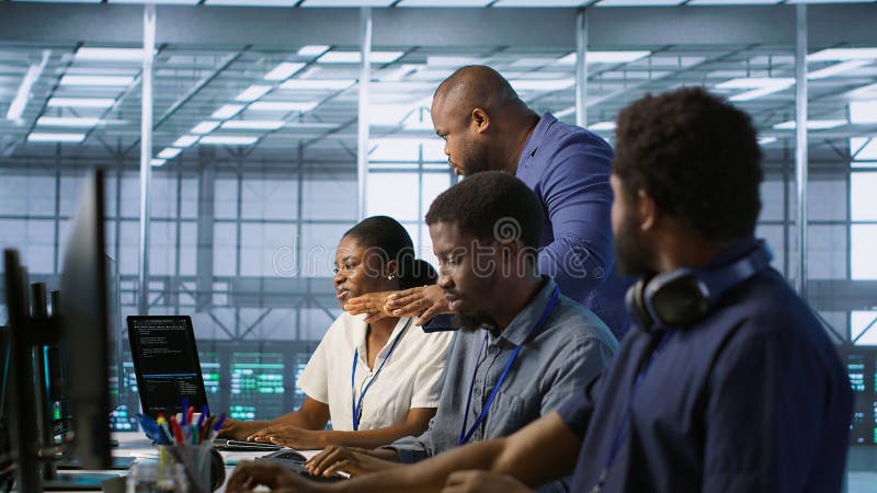 Data Center Team Leader Supervising Engineers Implementing AI Stock ...