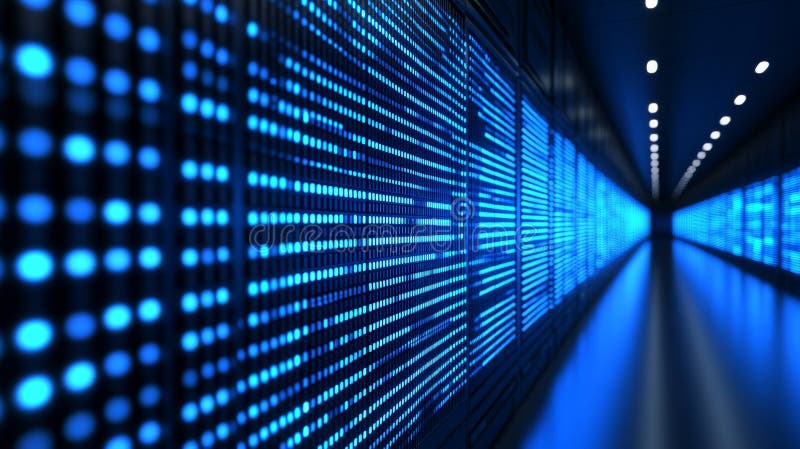 Data Center Technology is Conceptualized through a Digital Cloud Icon ...