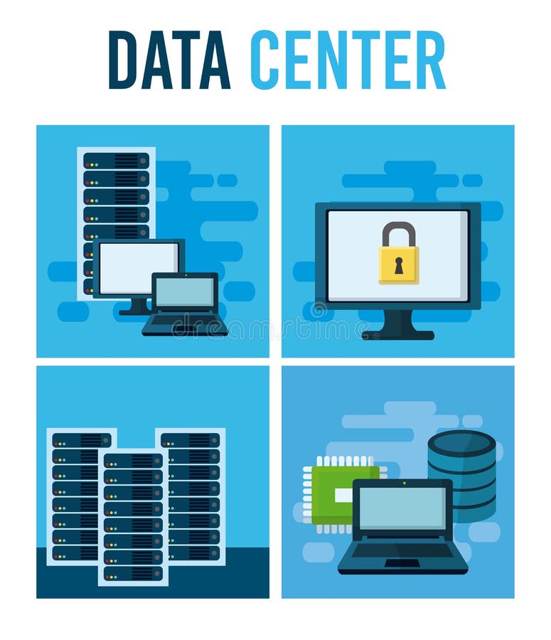 Data center technology stock vector. Illustration of information ...