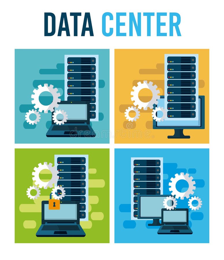 Data center technology stock vector. Illustration of global - 118250816